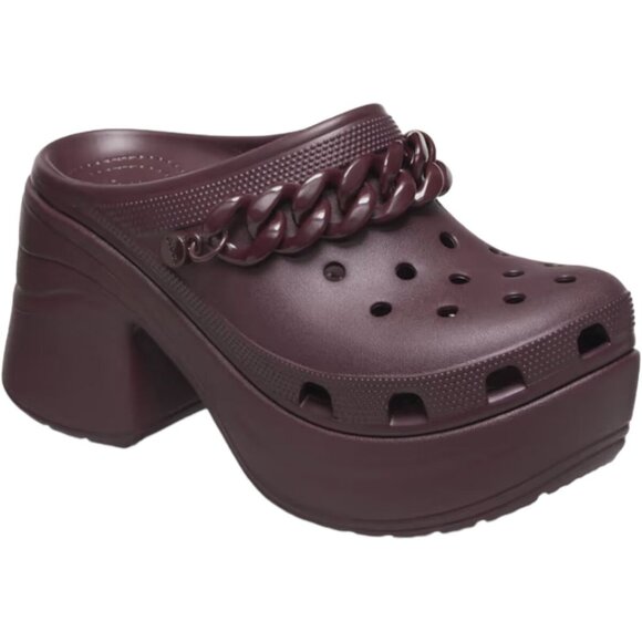 CROCS | Shoes | Crocs Siren Chain Clog Dark Cherry Platform Clogs ...